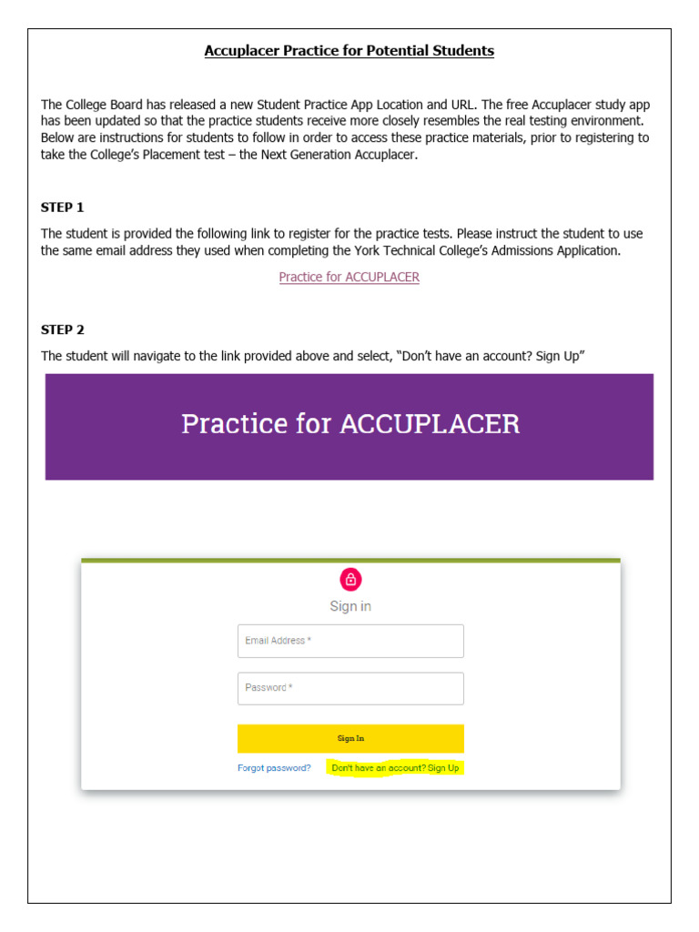 Accuplacer Practice Guide for Students | PDF