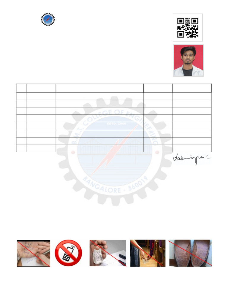 1BM23ME092 - Hall Ticket | PDF | Engineering