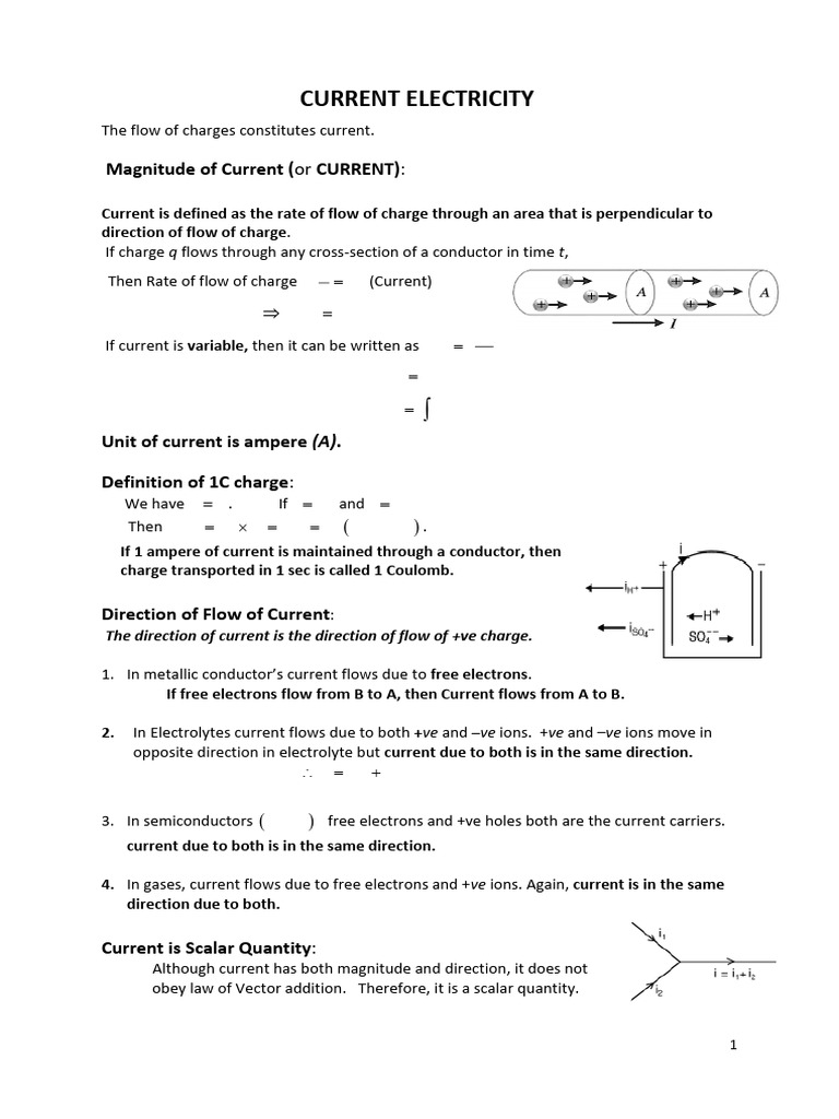 Current Electricity | PDF | Electrical Resistivity And Conductivity ...