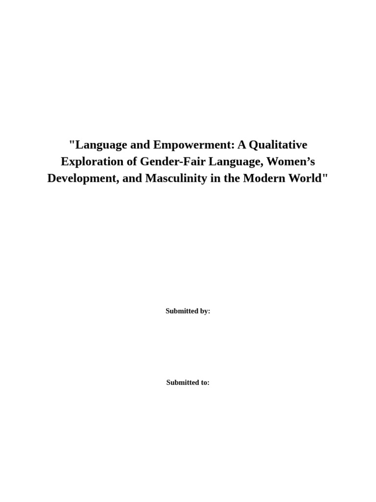 Gender-Fair Language and Empowerment | PDF | Gender | Gender Studies