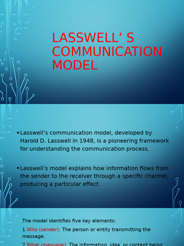 Lasswell' S Communication Model | PDF
