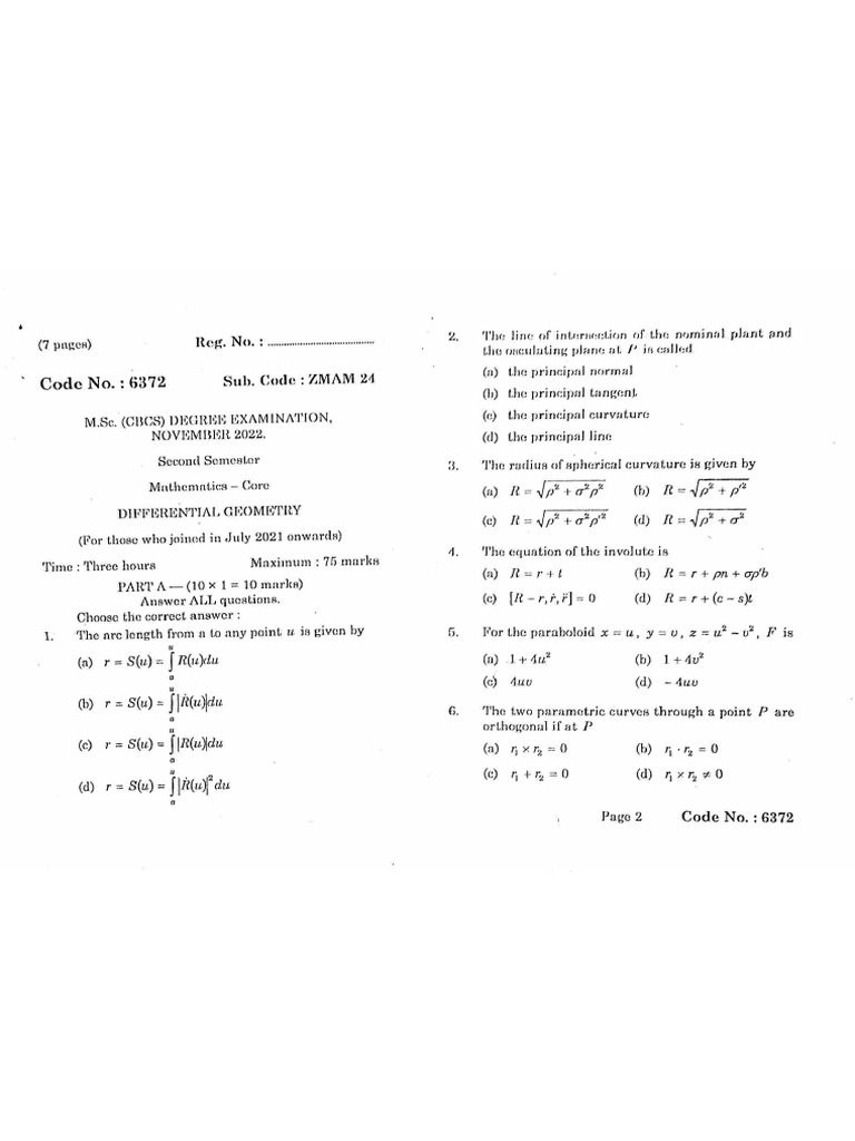 Differential-Geometry Nov 22 | PDF