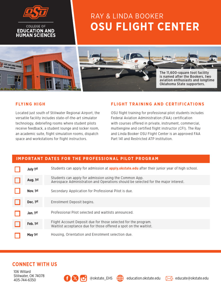 OSU Professional Pilot Program Dates | PDF | Fee | Aviation