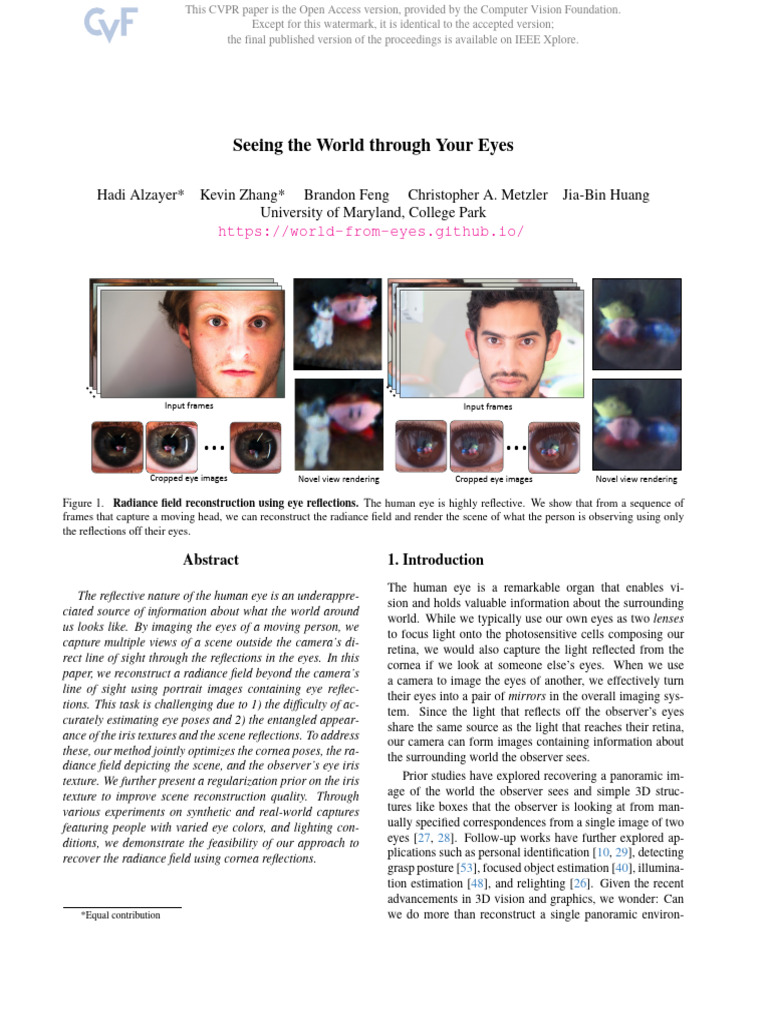 Alzayer Seeing The World Through Your Eyes CVPR 2024 Paper | PDF ...