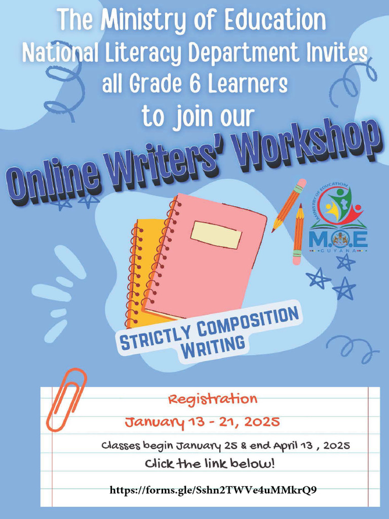 Grade 6 Online Writers' Workshop 2025 Application | PDF