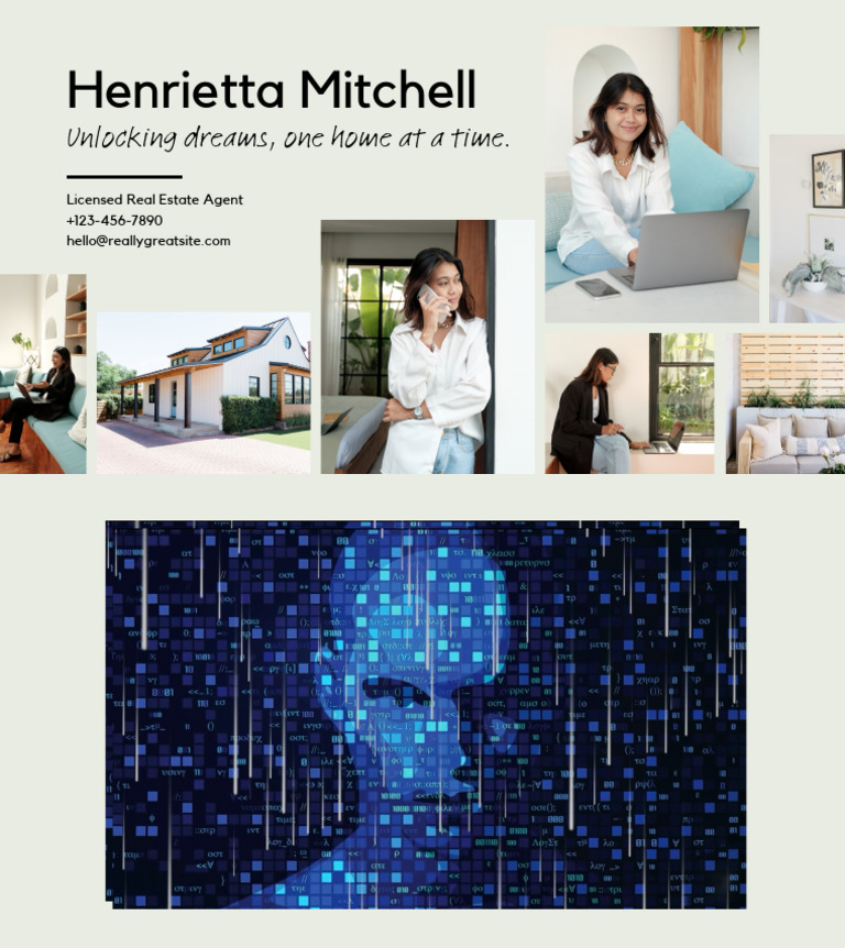 Black Mint Photo Collage Real Estate Agent Youtube Intro | PDF