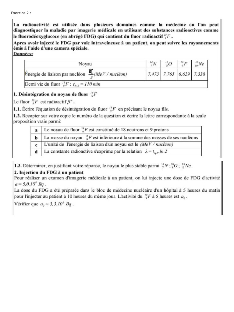 Exercice Nucleaire SVT | PDF