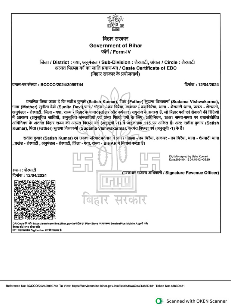 Cast Certificate | PDF