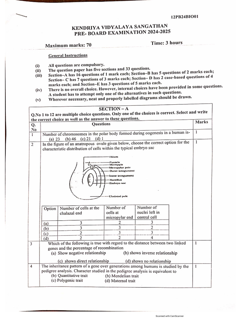 PB 2 QP Biology | PDF