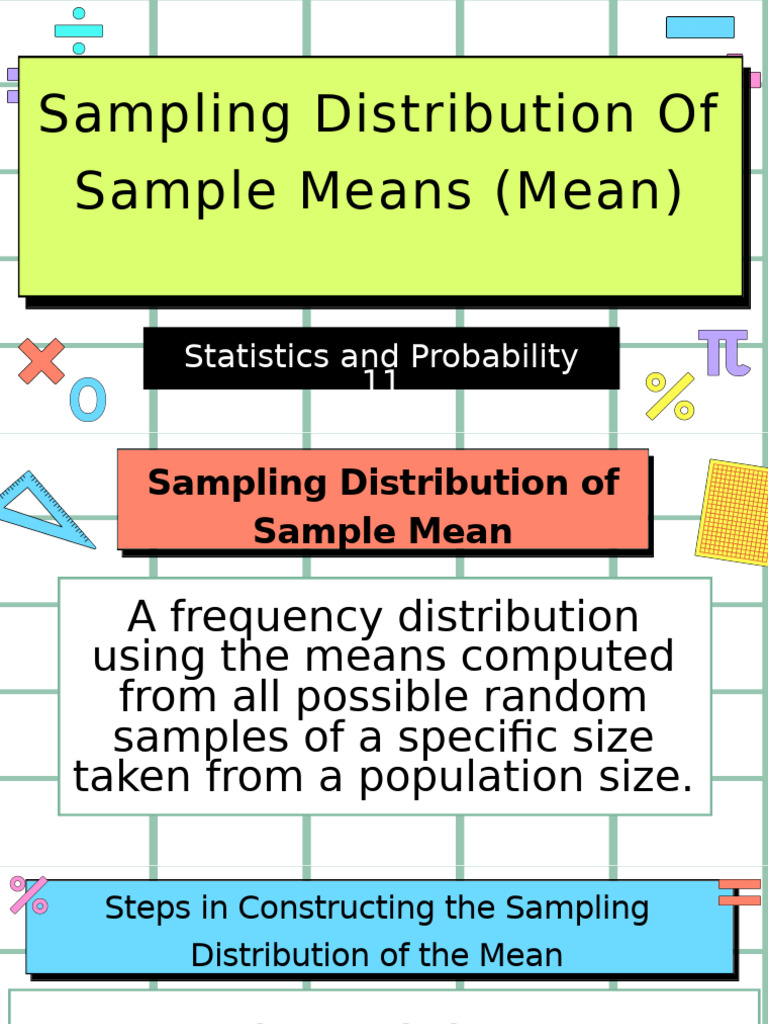 Sampling Distribution Mean Variance Standard Deviation | PDF | Variance ...