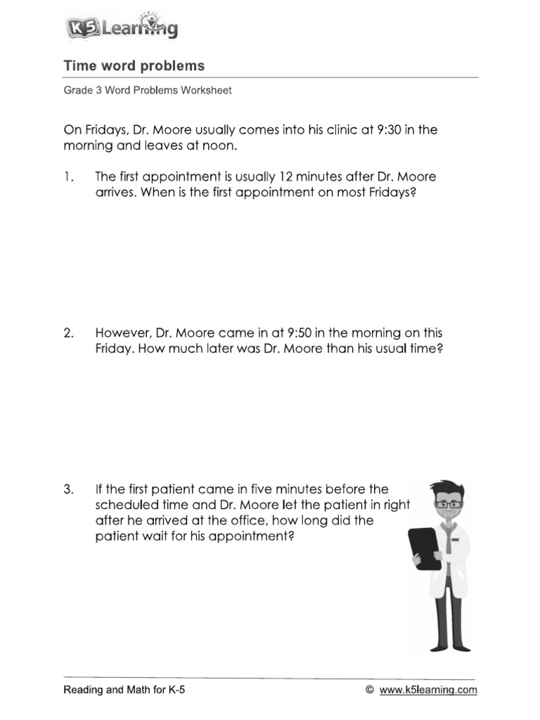 Time Word Problems 2 | PDF