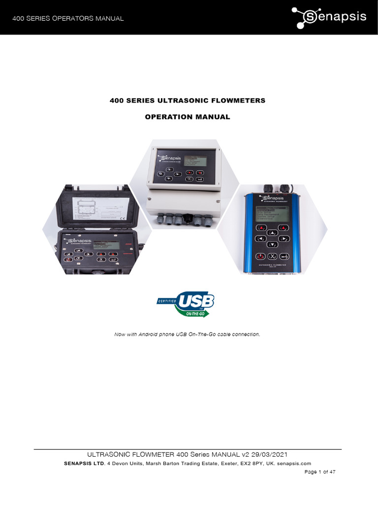 400 Series Ultrasonic Flowmeter Manual | PDF | Flow Measurement | Pipe ...
