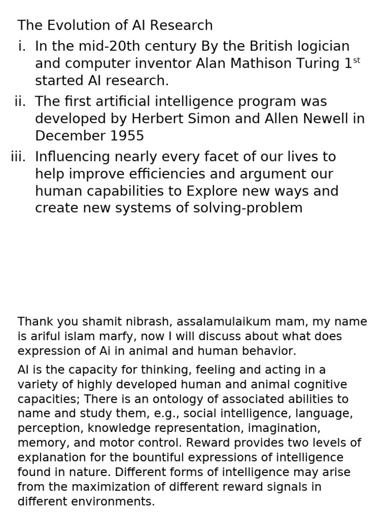 AI Research Evolution and Reinforcement Learning | PDF | Intelligence ...