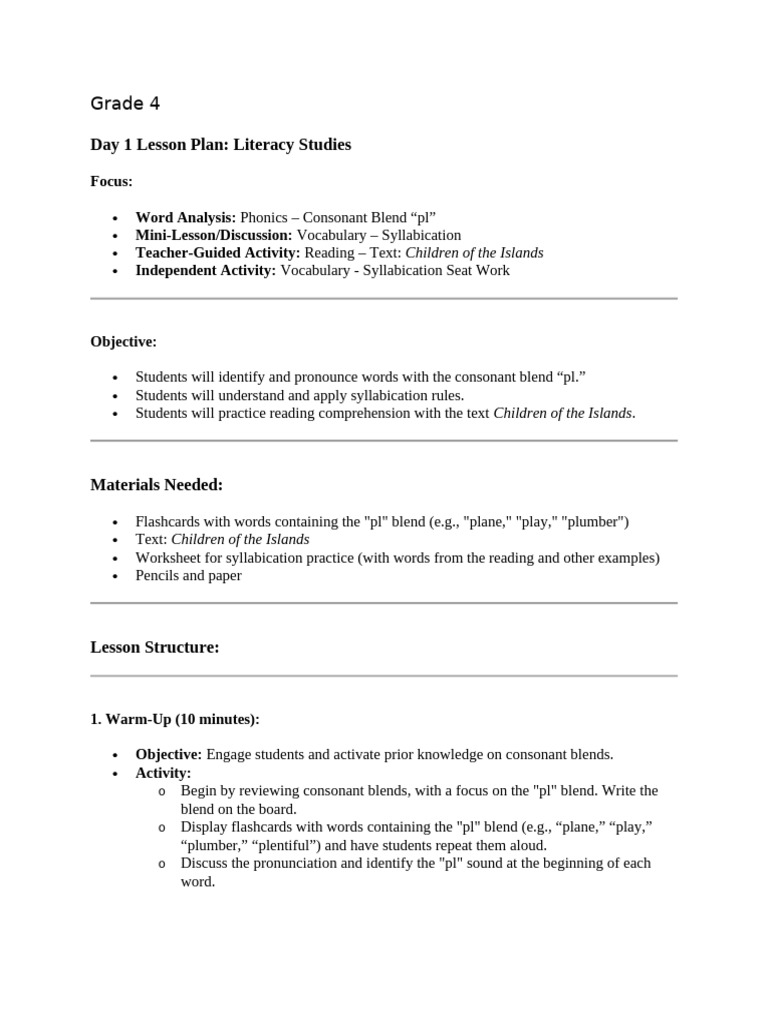Phonics and Vocabulary Lesson Plan | PDF | Reading Comprehension ...
