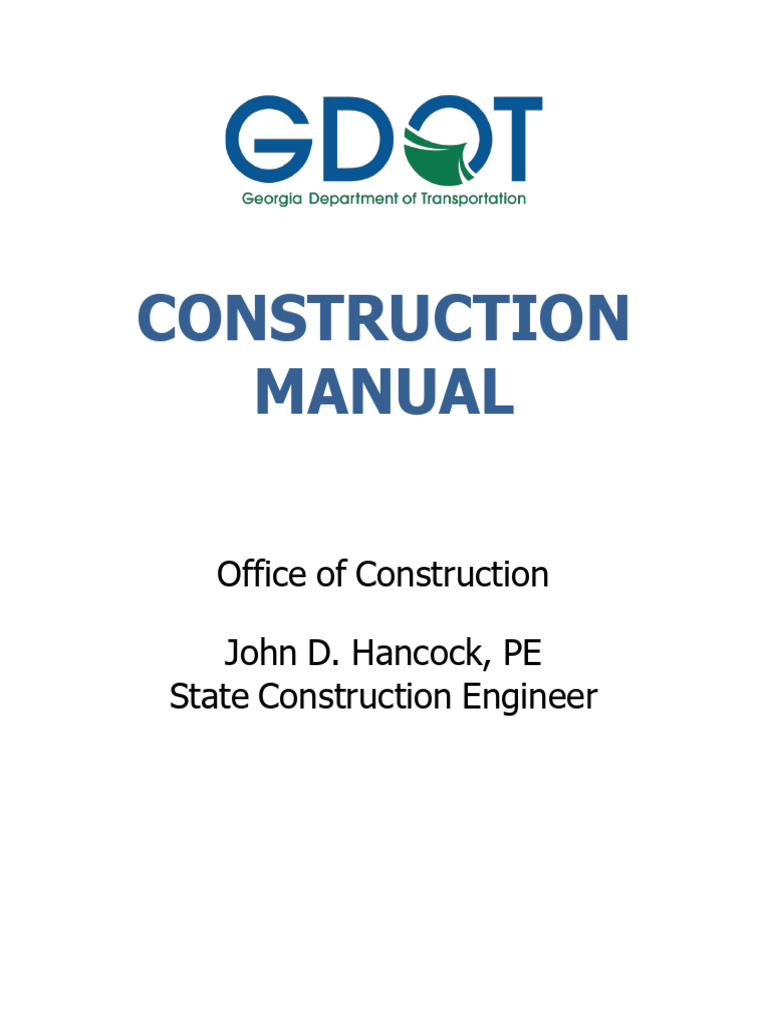 Georgia Construction Manual Overview | PDF | Stormwater