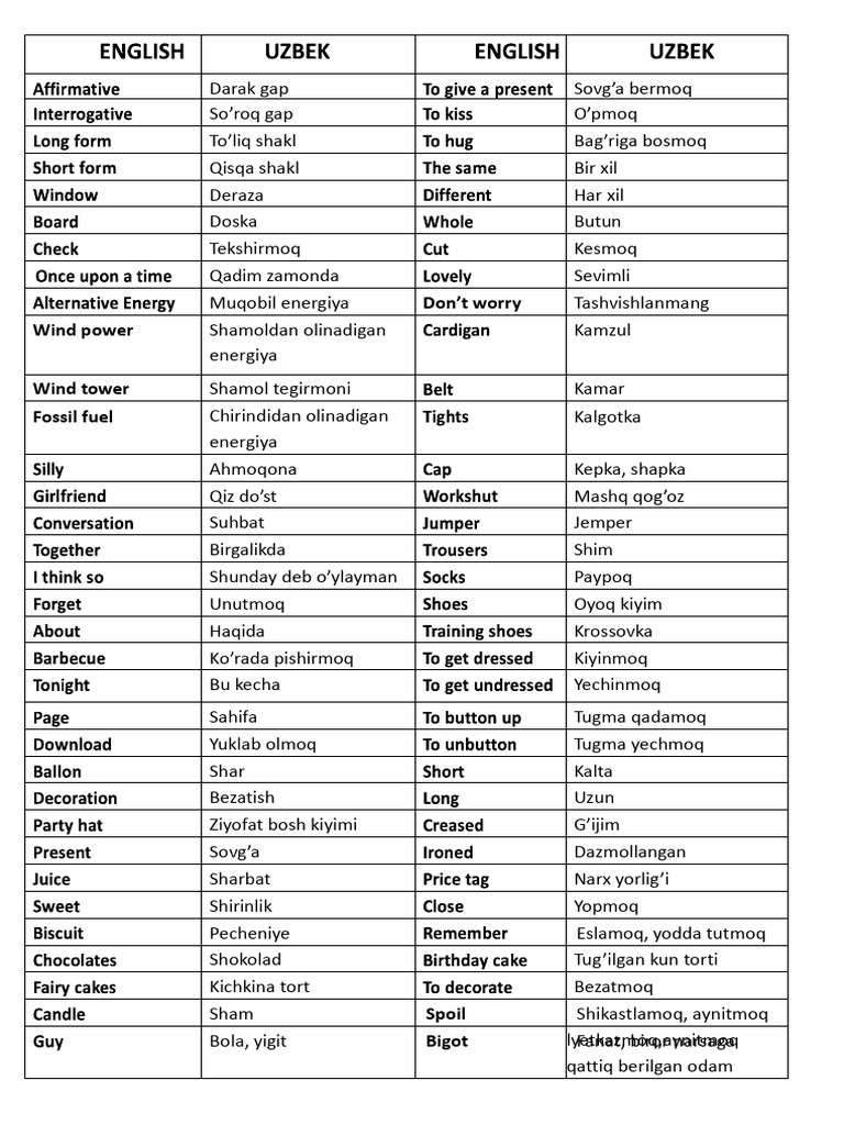 L 11 vocabs | PDF