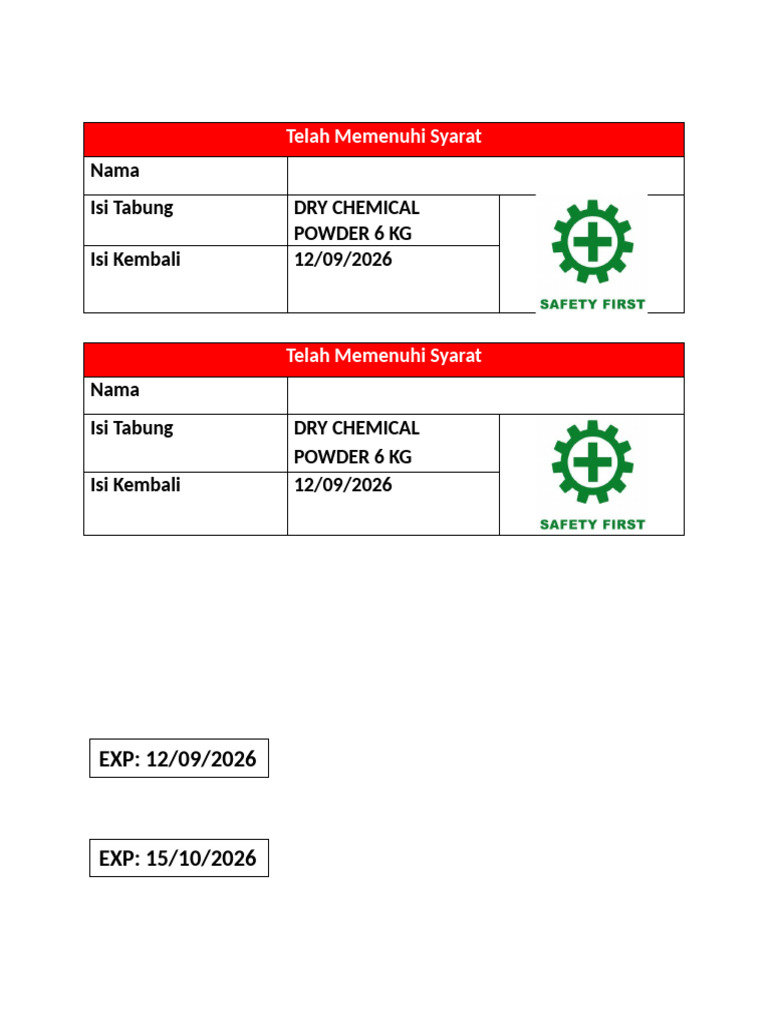 Format Apar EXP | PDF