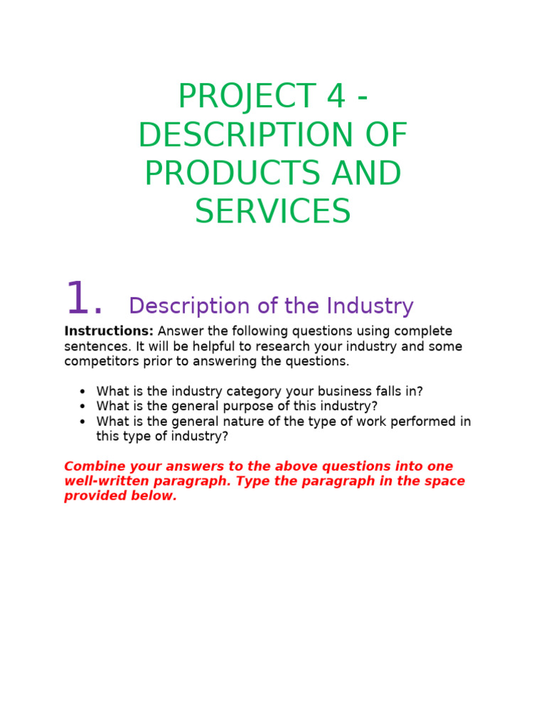 Project4- Products and Services | PDF