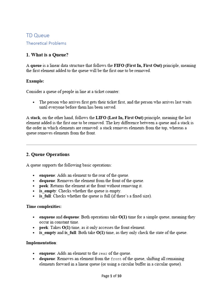 Td Queue Correction Pdf Queue Abstract Data Type Scheduling Computing 5283