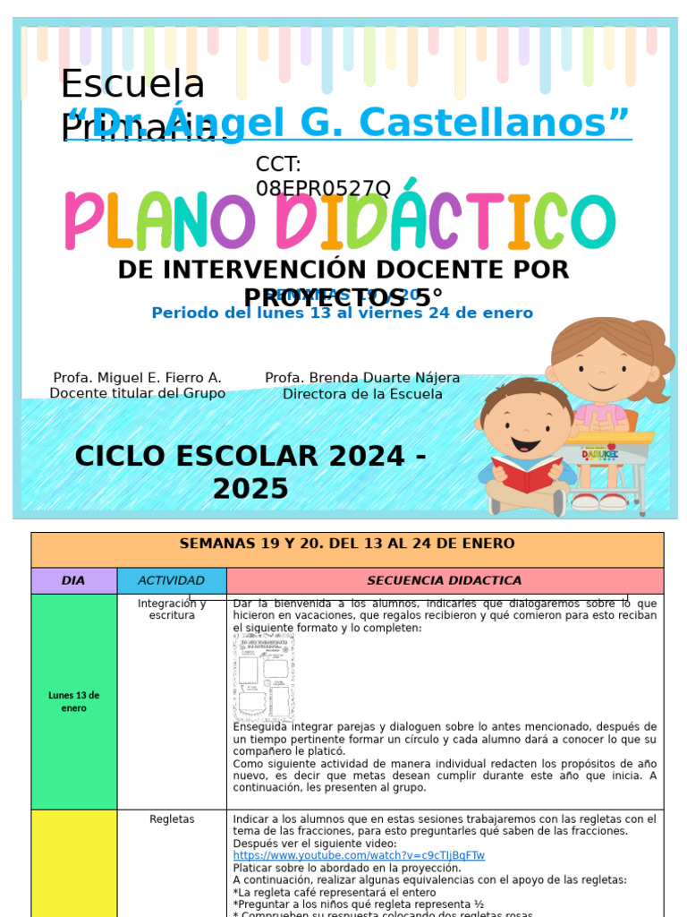 Plan de Clase - Semanas 19 y 20 - Quinto Grado | PDF | Infografia | Dieta