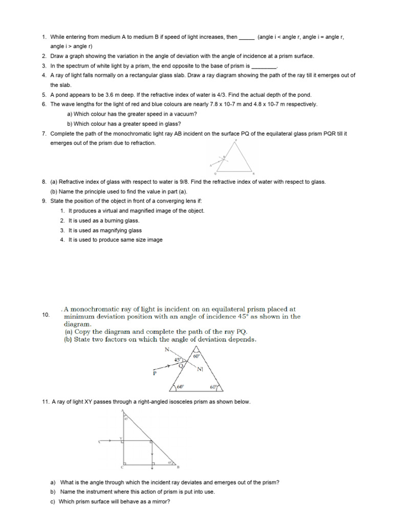 Light Refraction and Lens Concepts Guide | PDF | Atomic | Electrodynamics