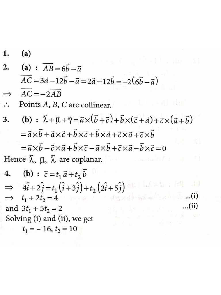 Vectors Solution | PDF