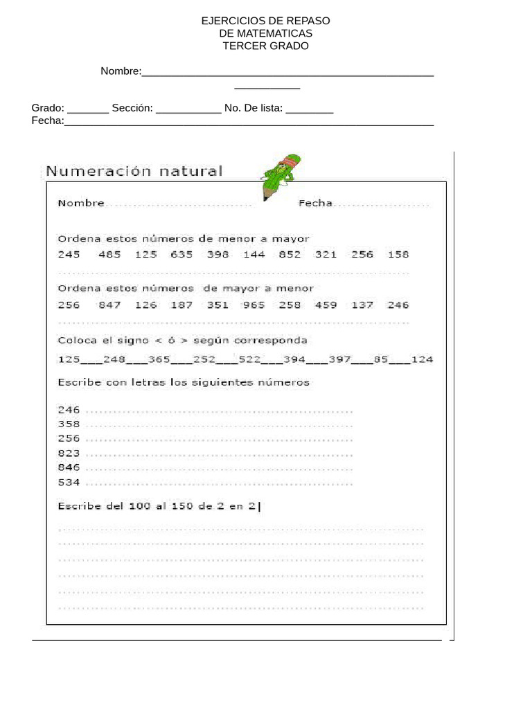 Ejercicios de Matematicas 3° | PDF