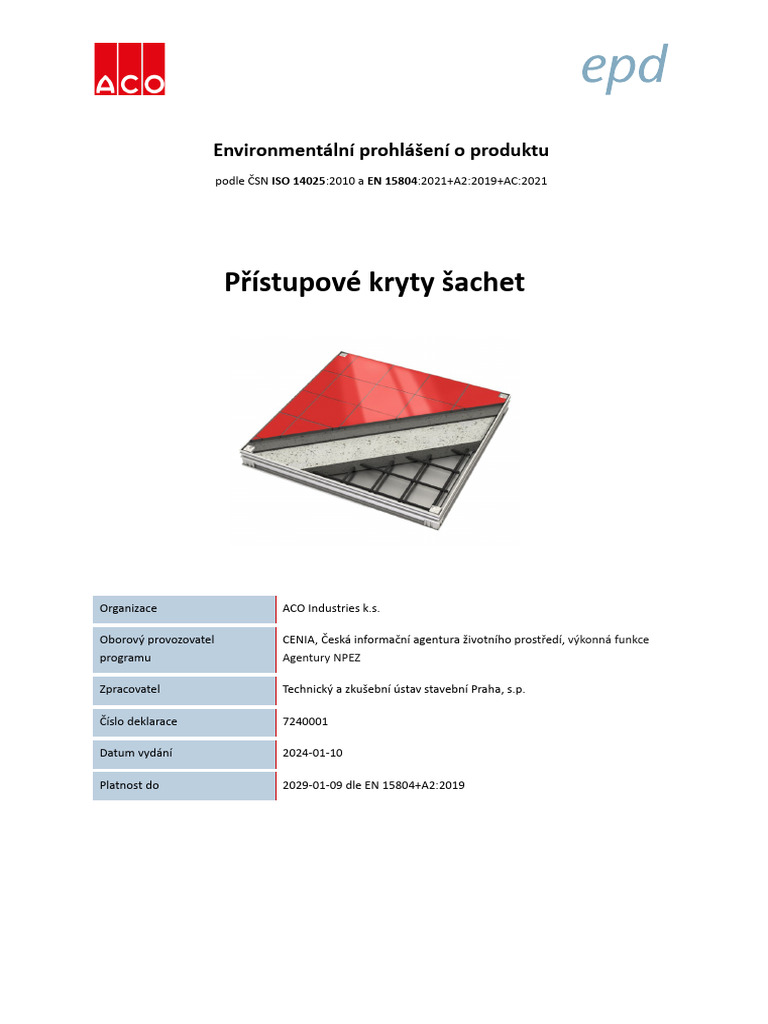 EPD ACO Industries Access Covers CZE | PDF