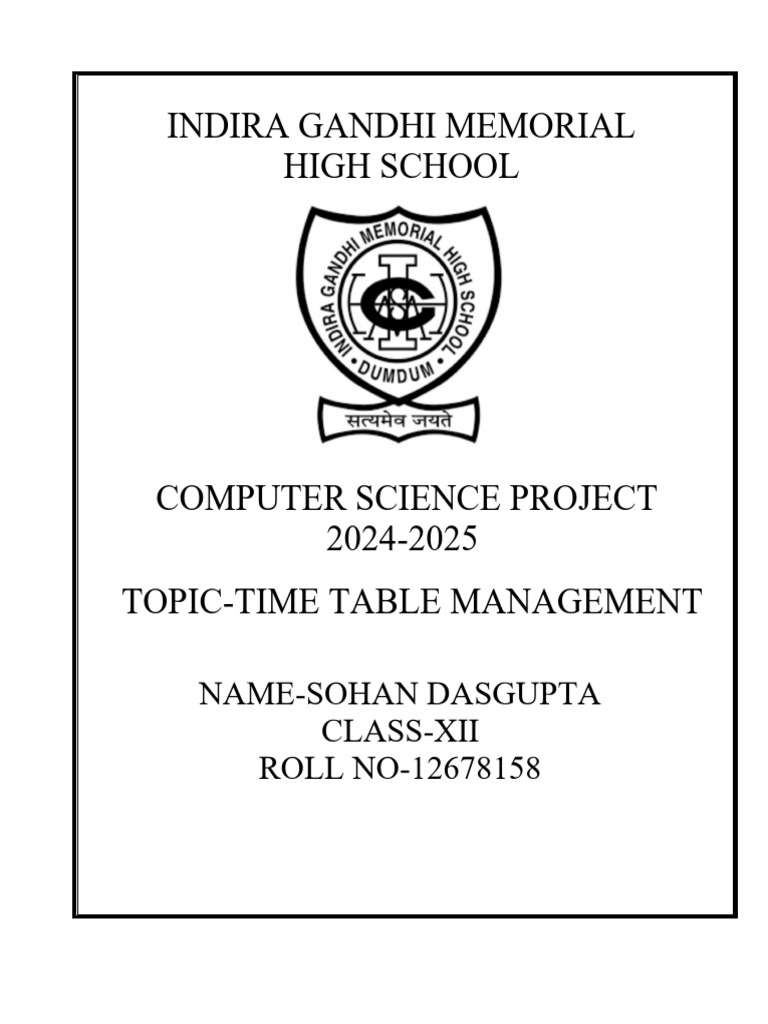 Time Table Management System Project | PDF | Computing | Databases