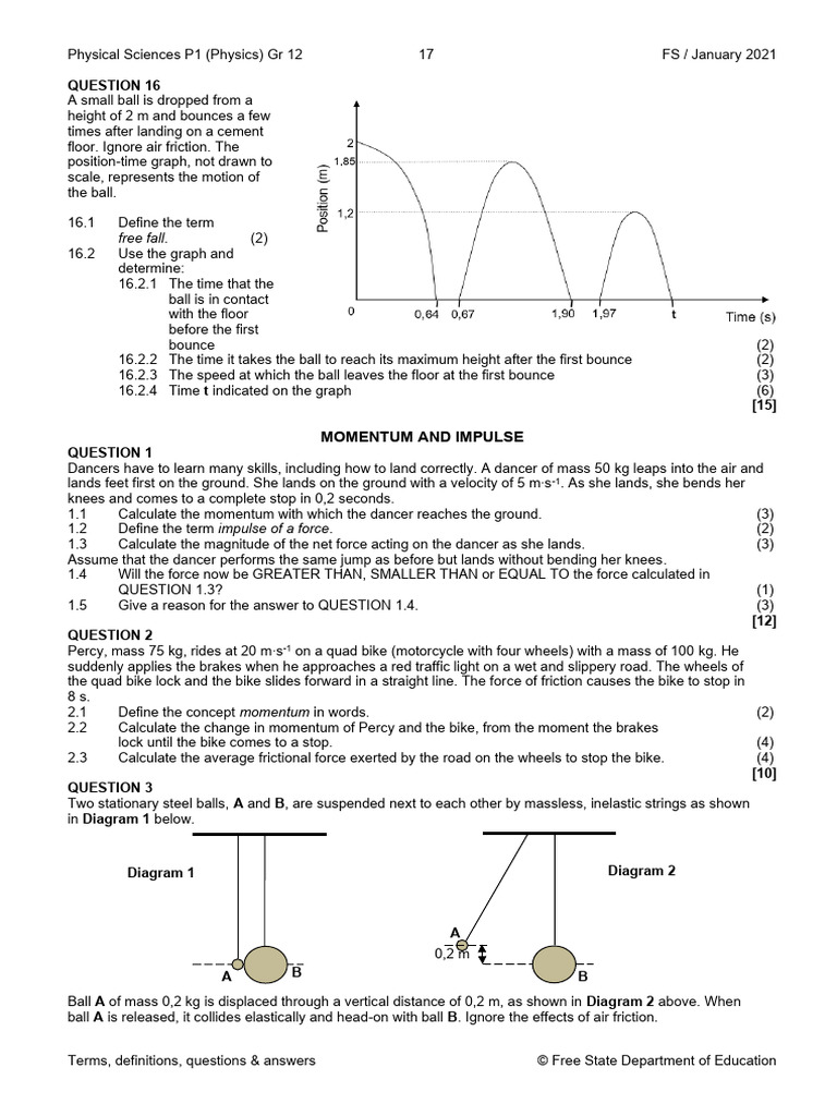 momentum & impulse questions | PDF | Force | Momentum