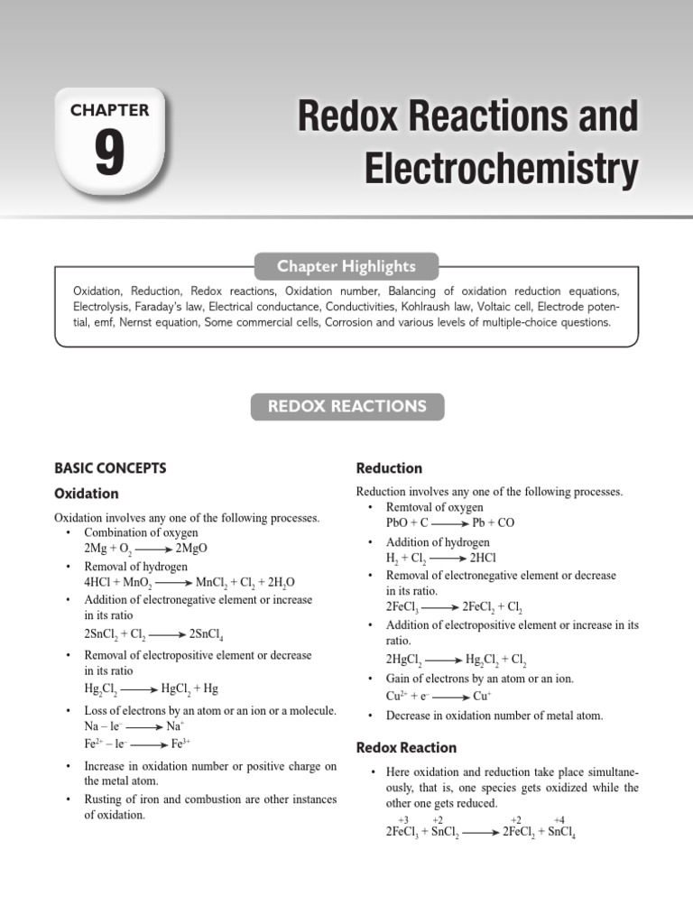 Redox Reactions & Electrochemistry | PDF | Redox | Electrochemistry