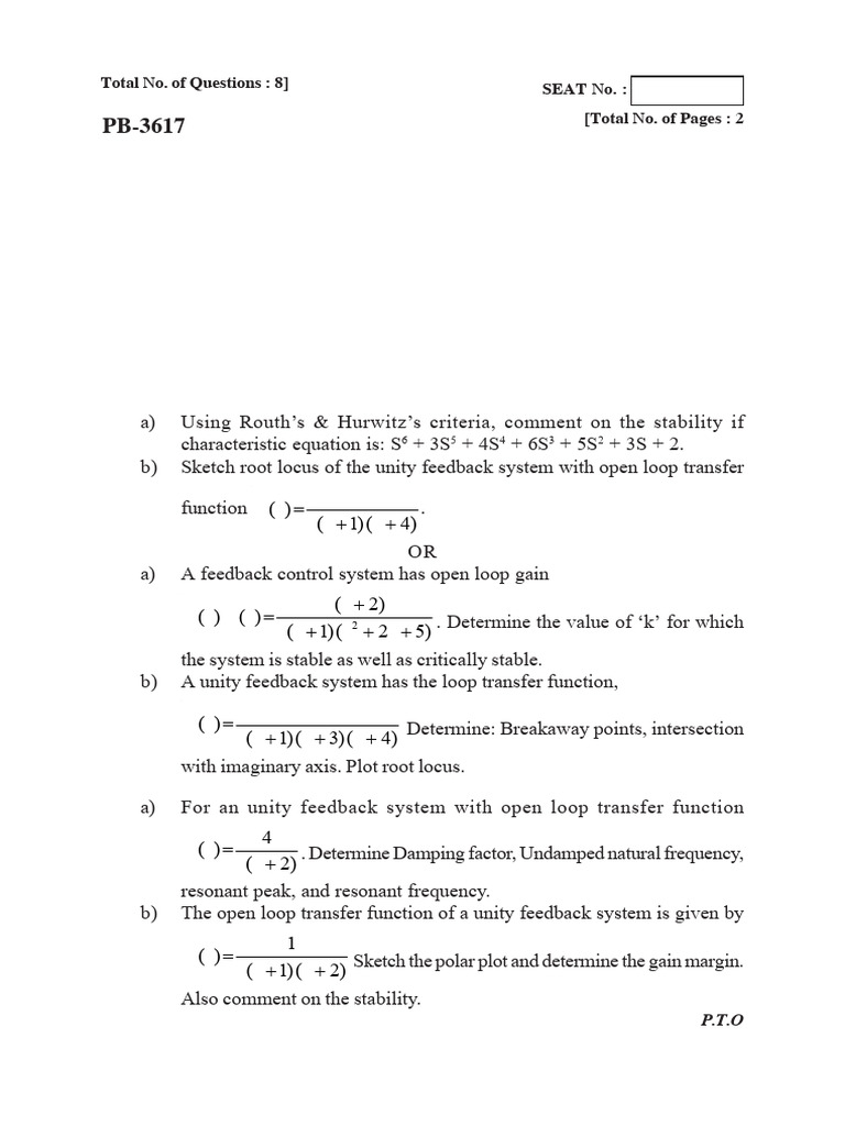 Control Systems Stability Analysis Guide | PDF | Control Theory | Electronic Circuits