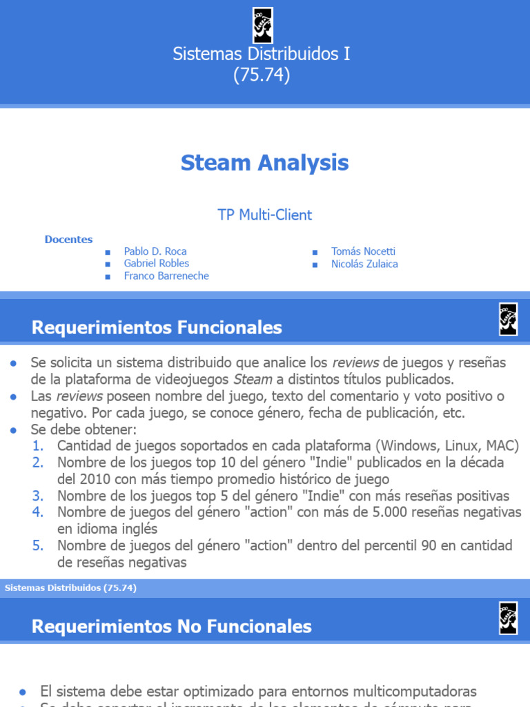 Análisis Distribuido de Reseñas Steam | PDF | Computación distribuída | Escalabilidad
