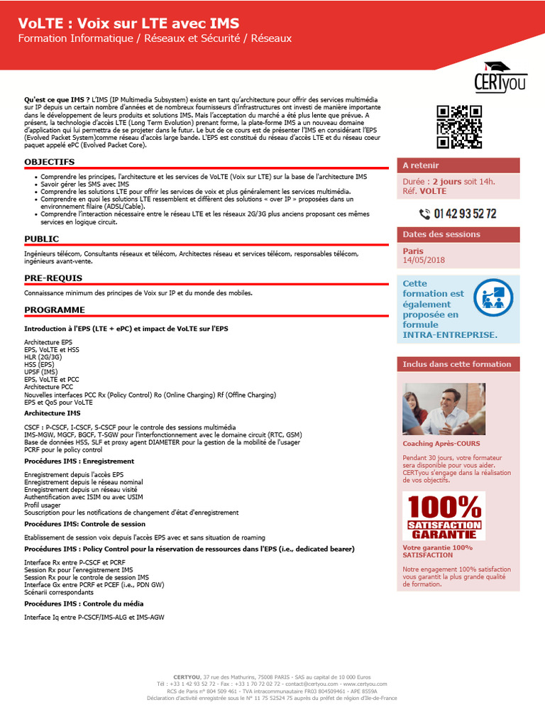 Formation VoLTE et IMS pour Télécoms | PDF | IP multimedia subsystem ...