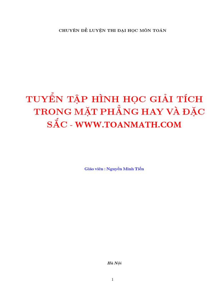 tuyen-chon-100-bai-toan-hinh-hoc-giai-tich-phang-oxy-nguyen-minh-tien | PDF