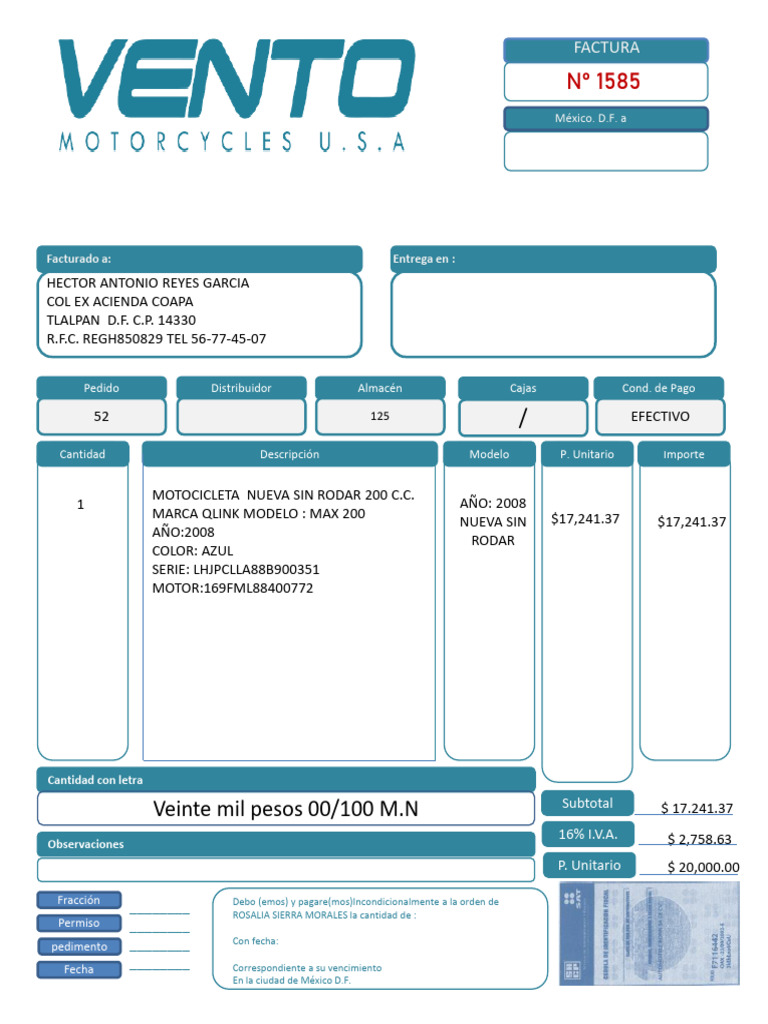 factura vento 2008 CORRECCIO | PDF