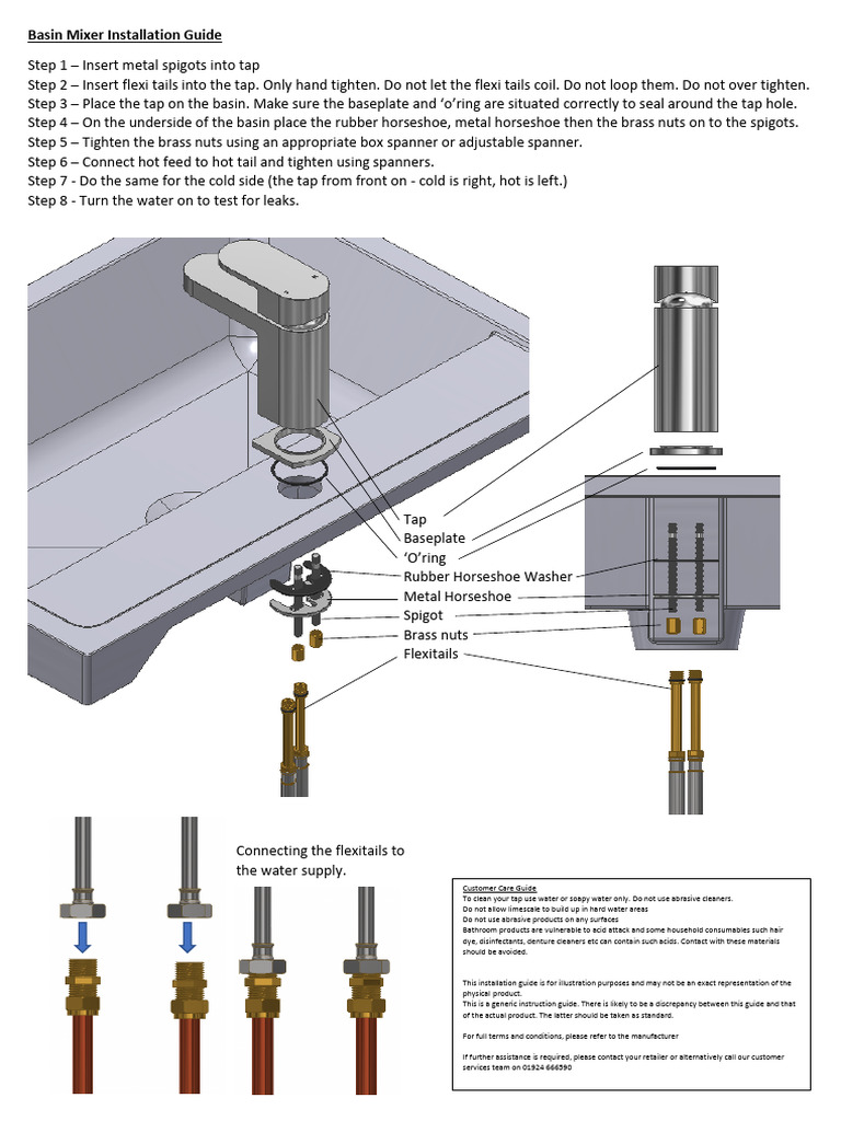 Basin Mixer Tap Installation Guide | PDF | Tap (Valve) | Bathroom