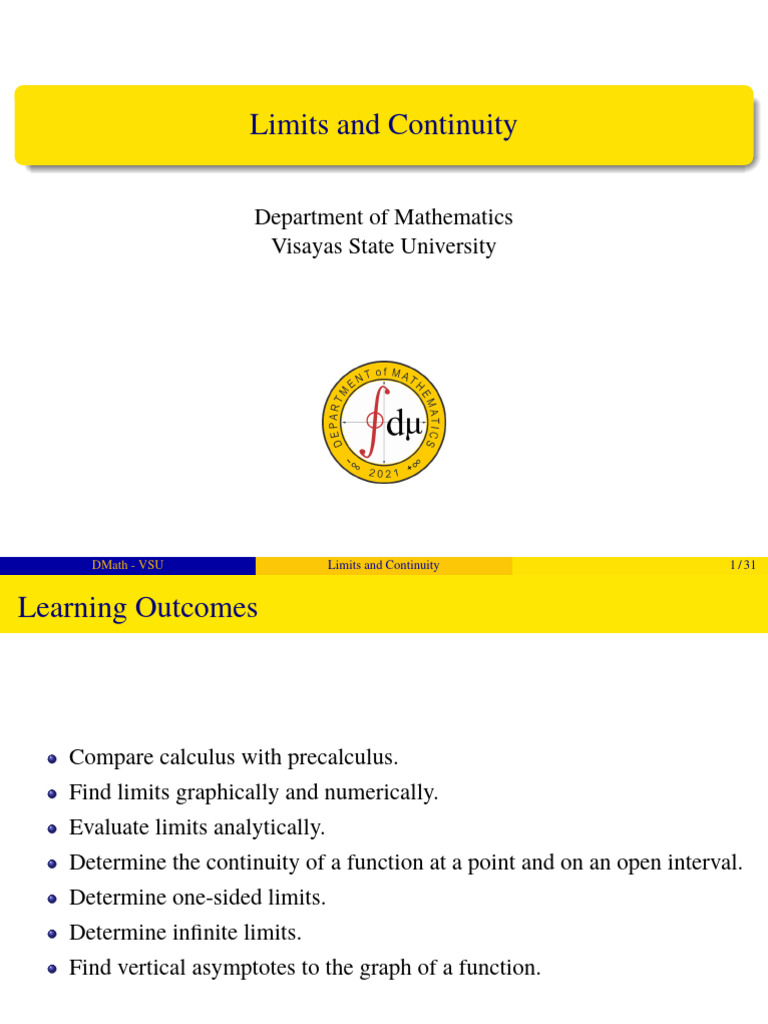 Understanding Limits and Continuity | PDF | Function (Mathematics ...