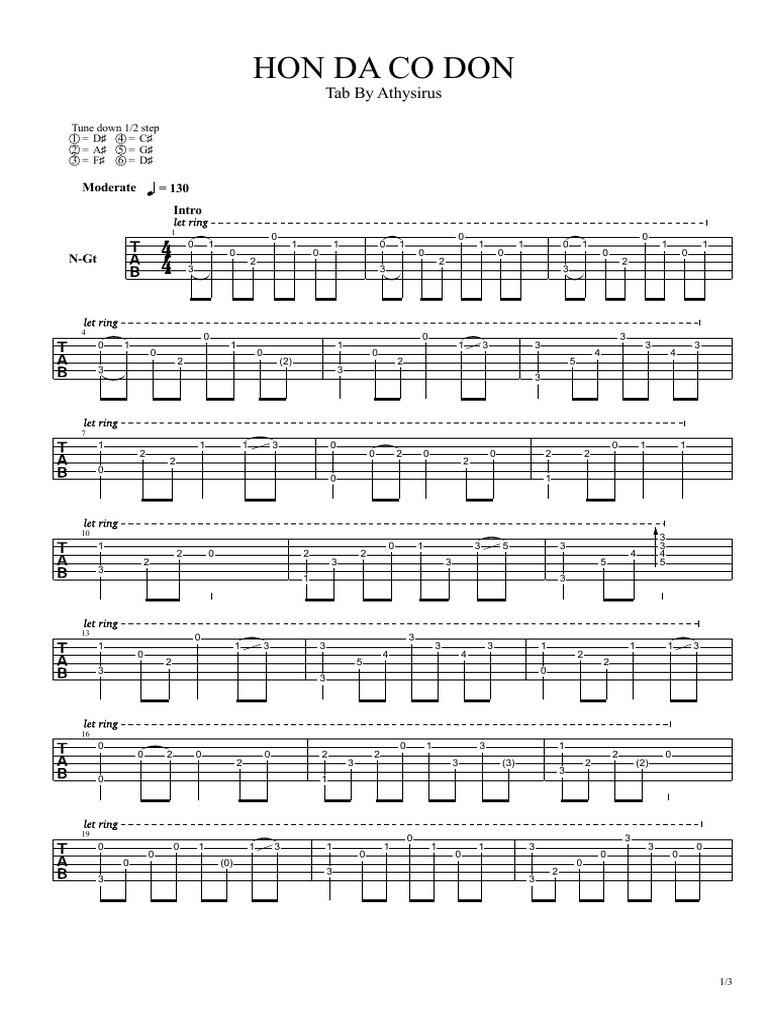 "HON DA CO DON Tab for Guitar" | PDF