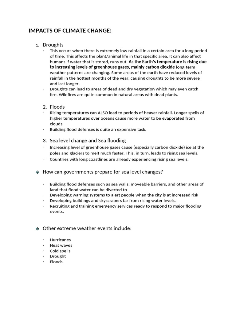 Impacts of Climate Change | PDF