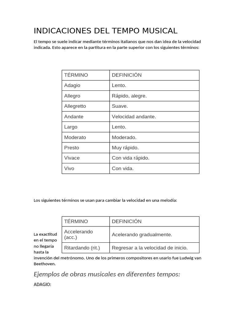 Tempo. Música | PDF