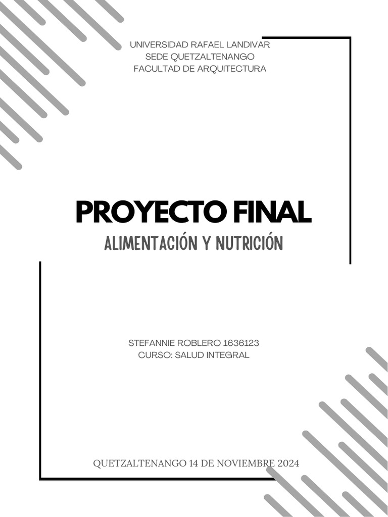 Documento A4 Portada de Proyecto Elegante Sencillo Ilustrado Gris | PDF