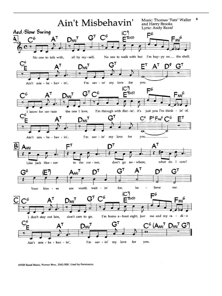 ain't misbehavin | PDF