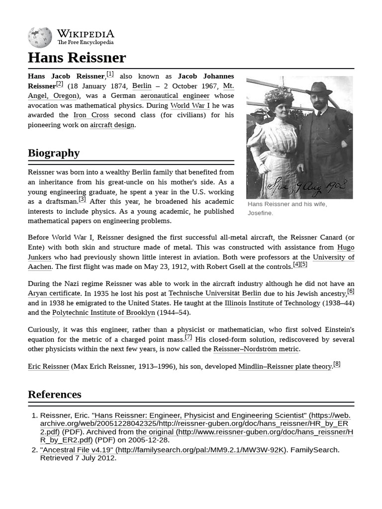Hans_Reissner | PDF | Physics