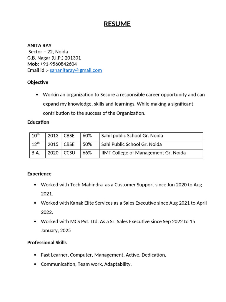 formate ANITA RAY | PDF