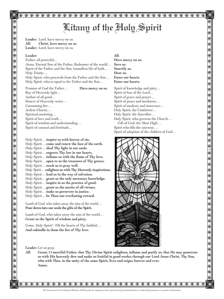 Litany of The Holy Spirit | PDF | Holy Spirit | God The Father