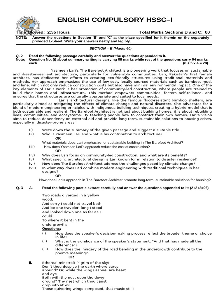English (Comp)-I BC (1) | PDF | Sustainability | Natural Environment