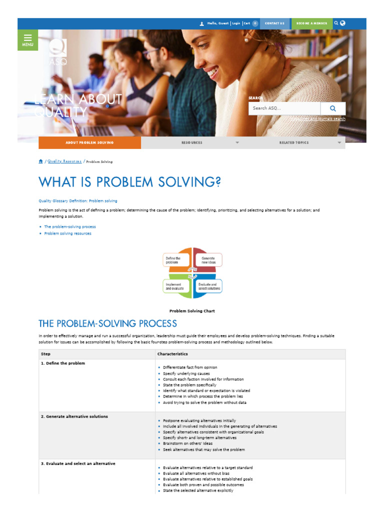 Asq Org Quality Resources Problem Solving | PDF | Evaluation | Cognition