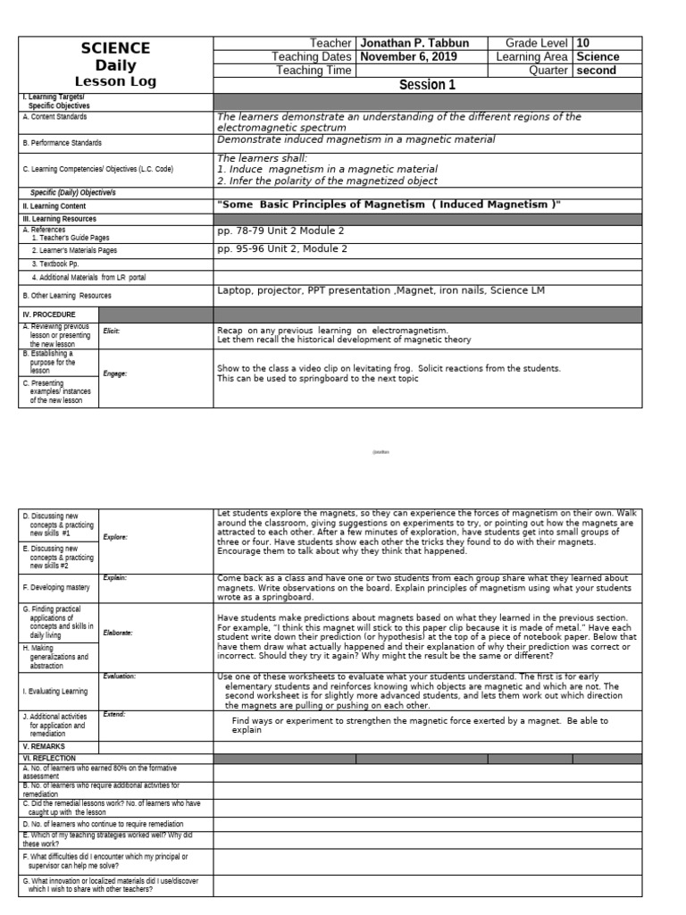 DLL 7es Magnetic Induction | PDF | Learning | Cognitive Science