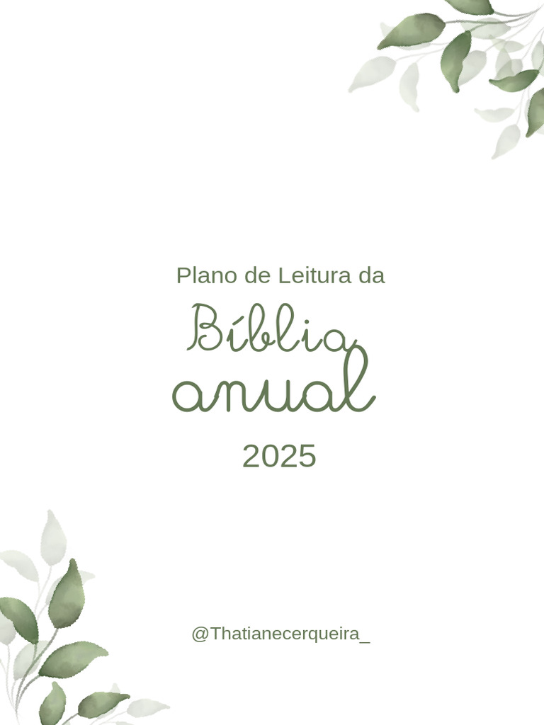Plano de Leitura Da Bíblia Anual 2025 | PDF